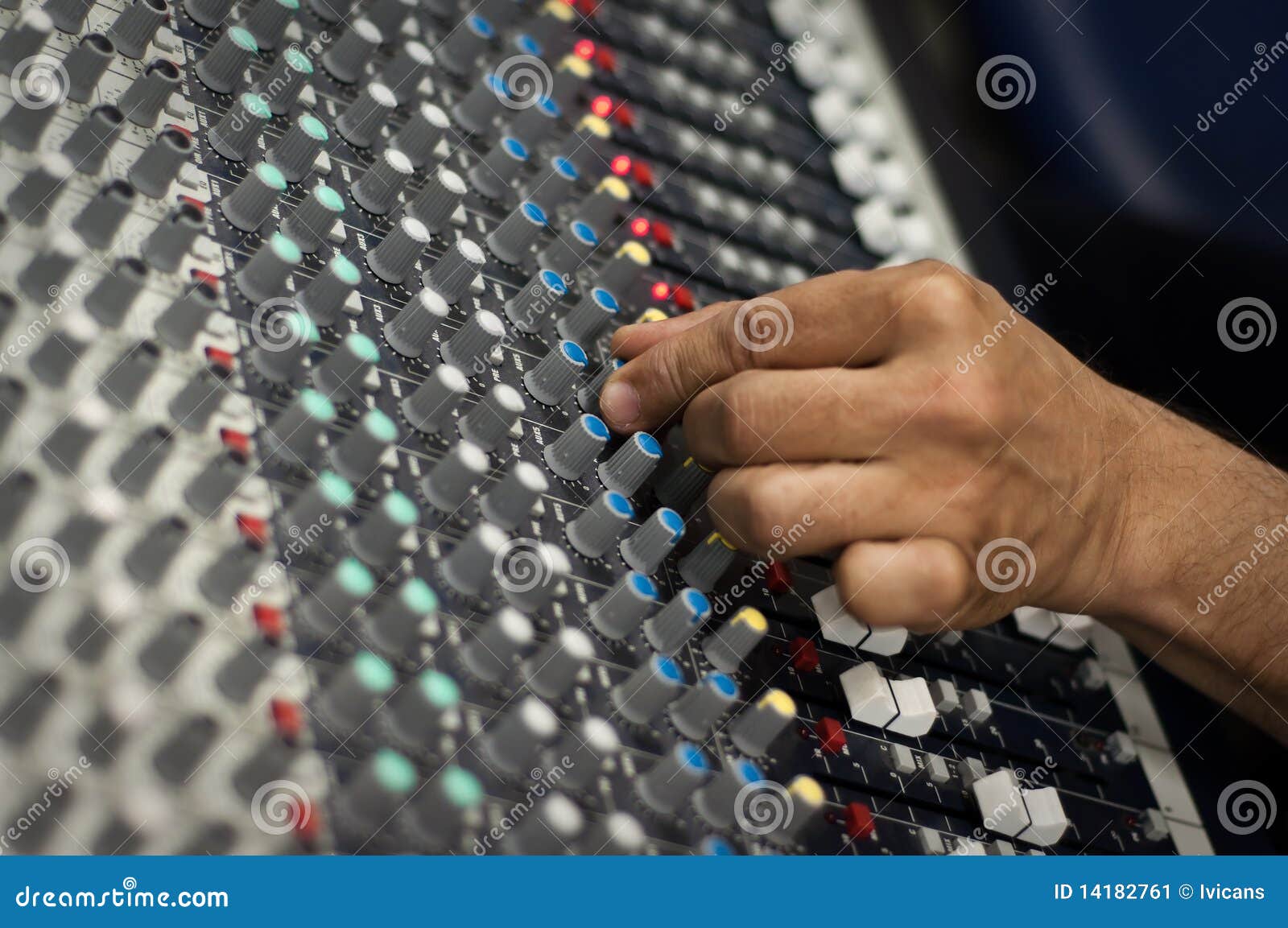 Modern audio mix pult stock image. Image of control, push - 14182761