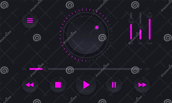 Modern Audio Player Interface. Stock Vector - Illustration of button ...
