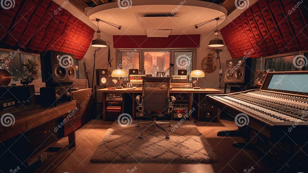 Modern Audio Recording Studio with Equipment and Recording Both, Mixing ...