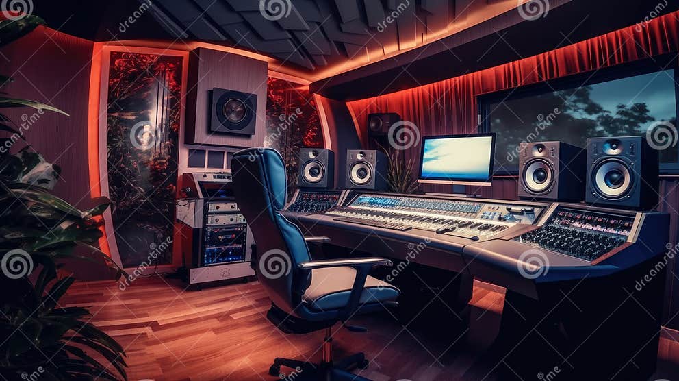 Modern Audio Recording Studio with Equipment and Recording Both, Mixing ...