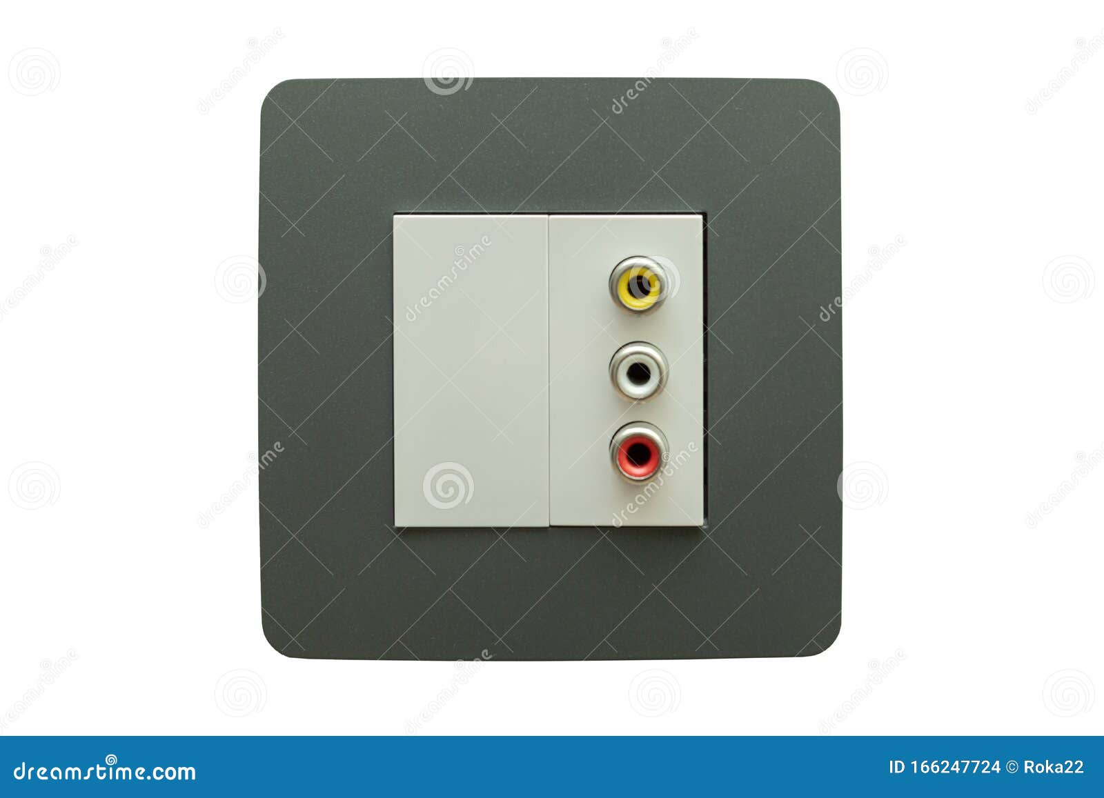 Modern Audio Video Input Panel on Wall on White Background Stock Photo ...
