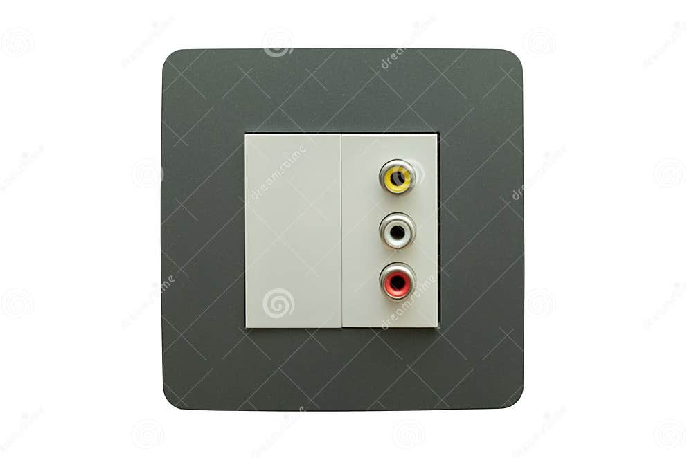 Modern Audio Video Input Panel on Wall on White Background Stock Photo ...