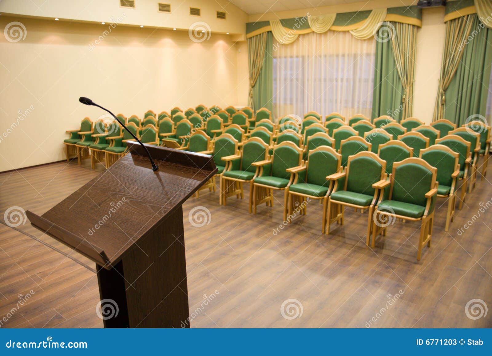 Modern Auditorium Hall with Tribune Stock Image - Image of session ...