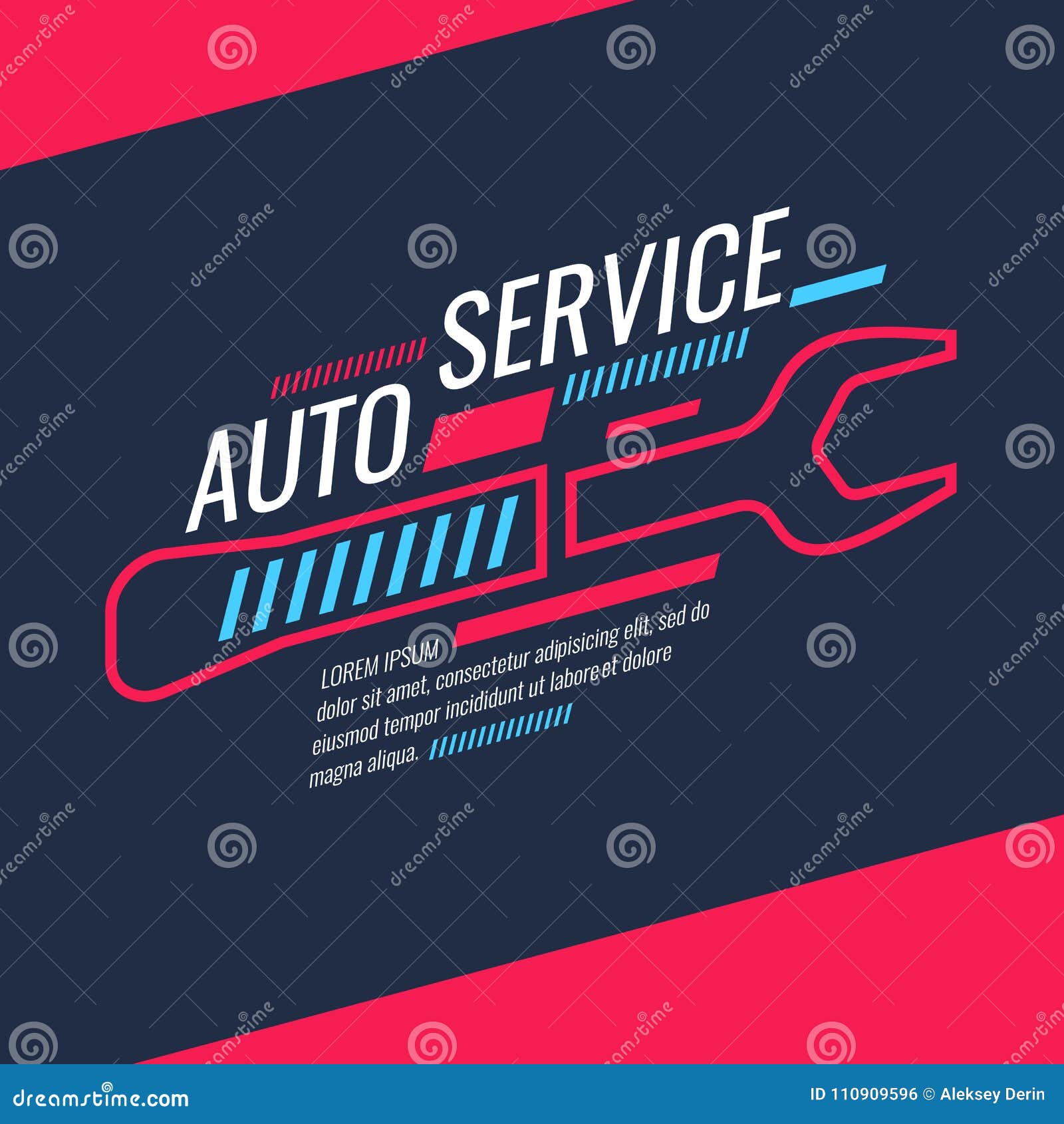 Modern Auto Service Poster. Vector Illustration Stock Vector ...