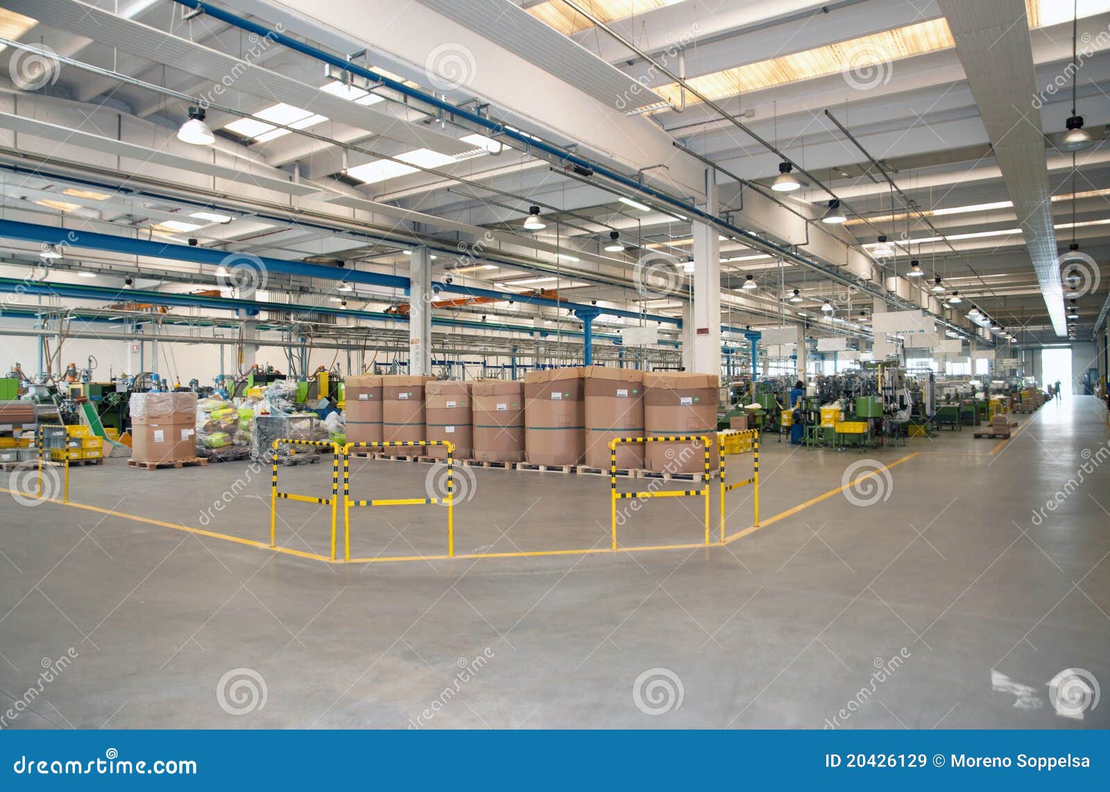 Modern Automated Production Line In Factory. Plastic Bag Manufacturing ...