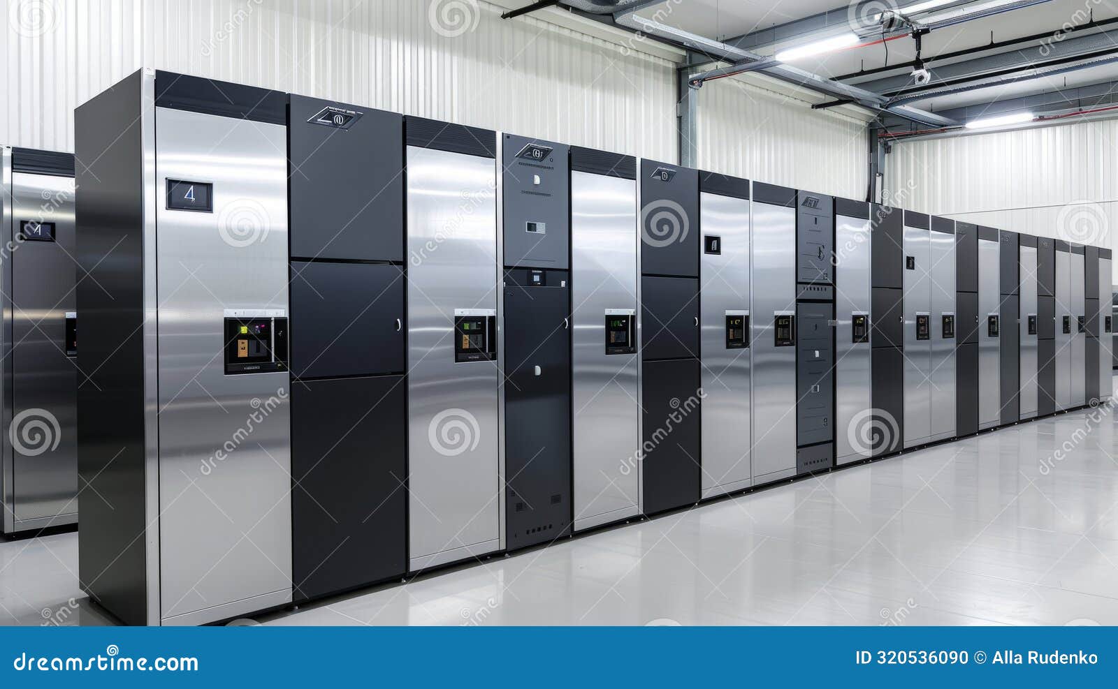 Modern Automated Locker System in Warehouse Environment. Concept: Smart ...