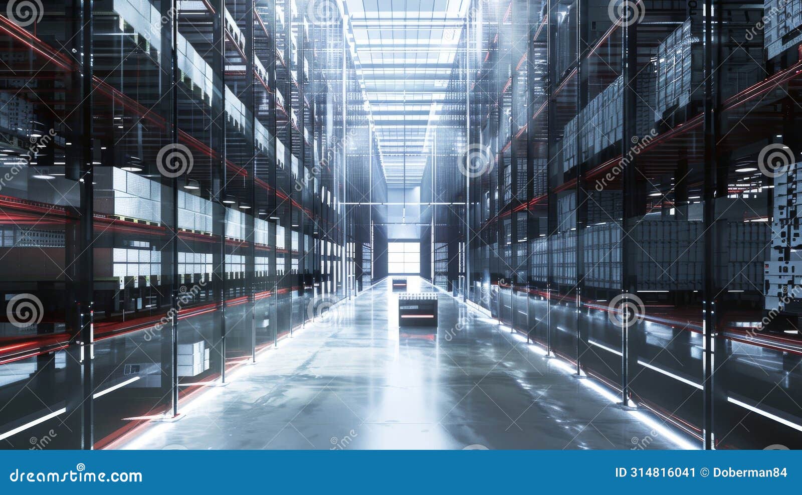 Modern Automated Robotic Storage System in a Large Industrial Warehouse ...