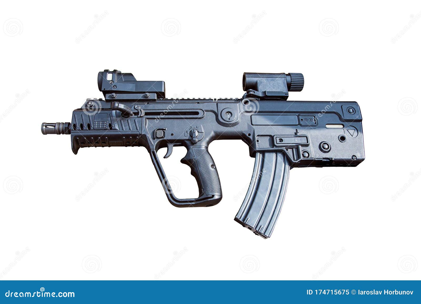 Modern Automatic Rifle On White. Weapons For Police, Special Forces And ...