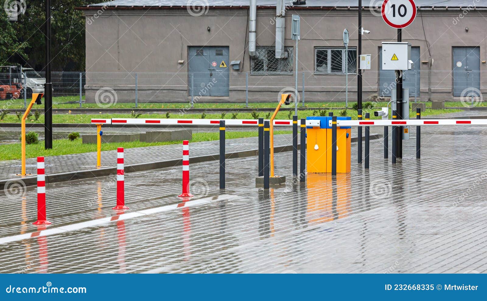 Modern Automatic Car Barrier System for Car-park Security Stock Image ...