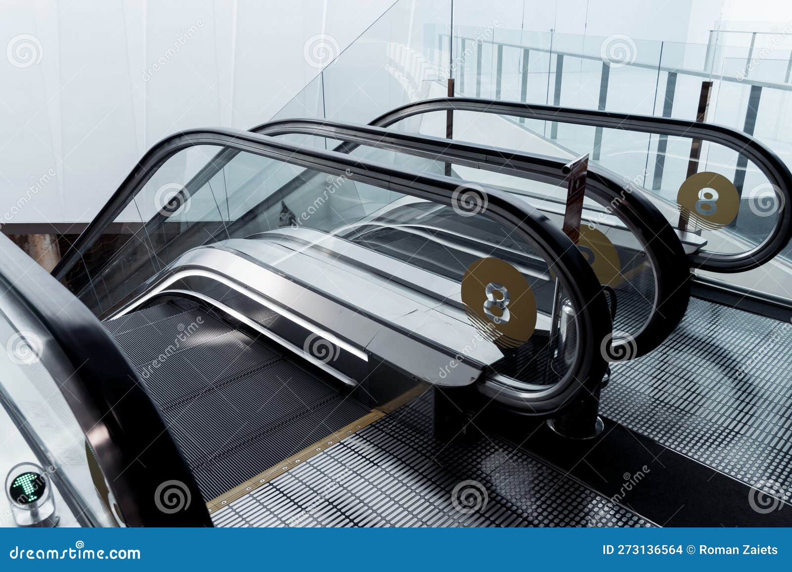 Modern Automatic Escalator System in Shopping Mall Stock Photo - Image ...