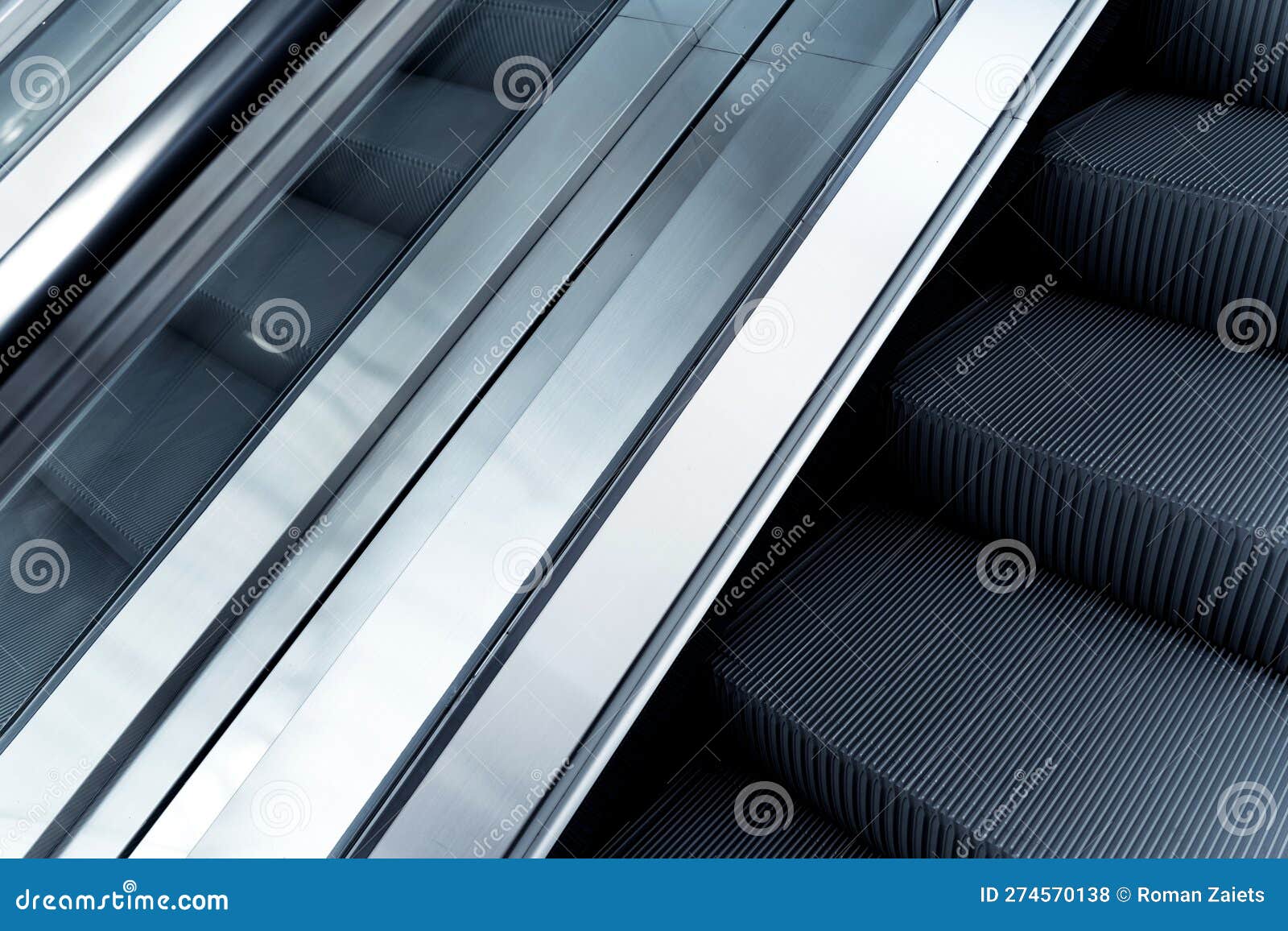 Modern Automatic Escalator System in Shopping Mall Stock Photo - Image ...