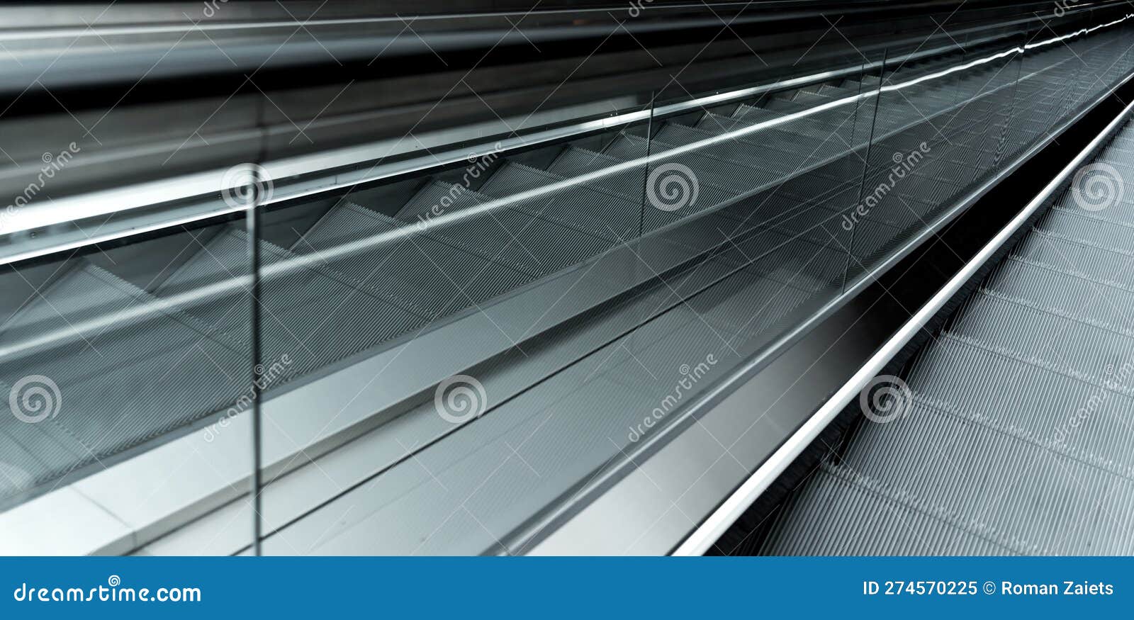 Modern Automatic Escalator System in Shopping Mall Stock Image - Image ...