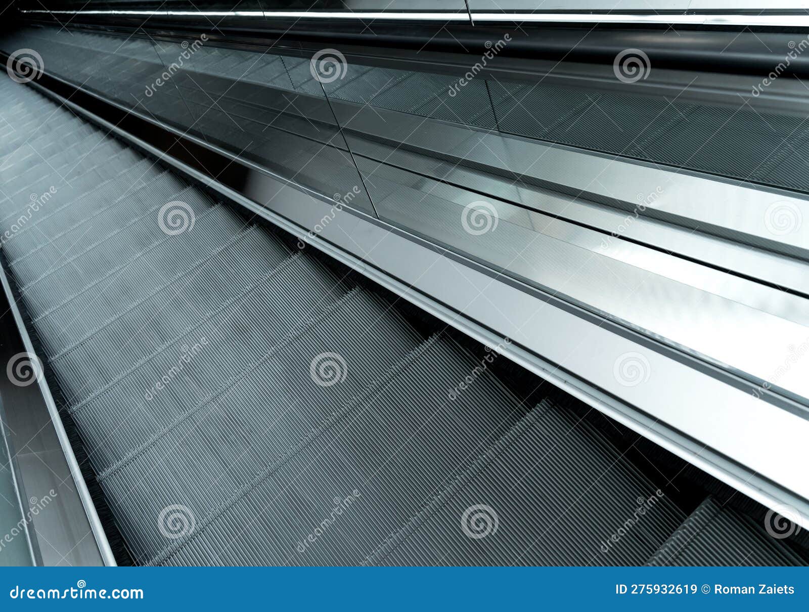 Modern Automatic Escalator System in Shopping Mall Stock Image - Image ...