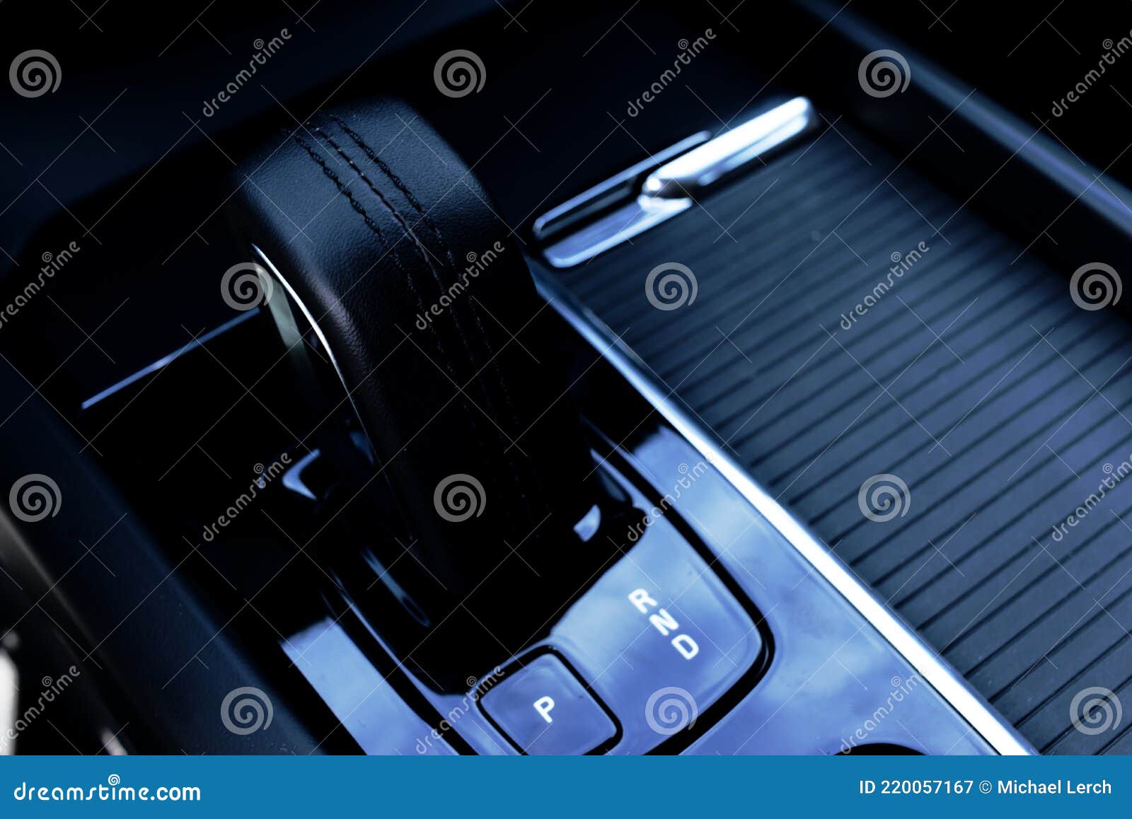Modern Automatic Gear Stick of a Luxury Car Stock Image - Image of ...