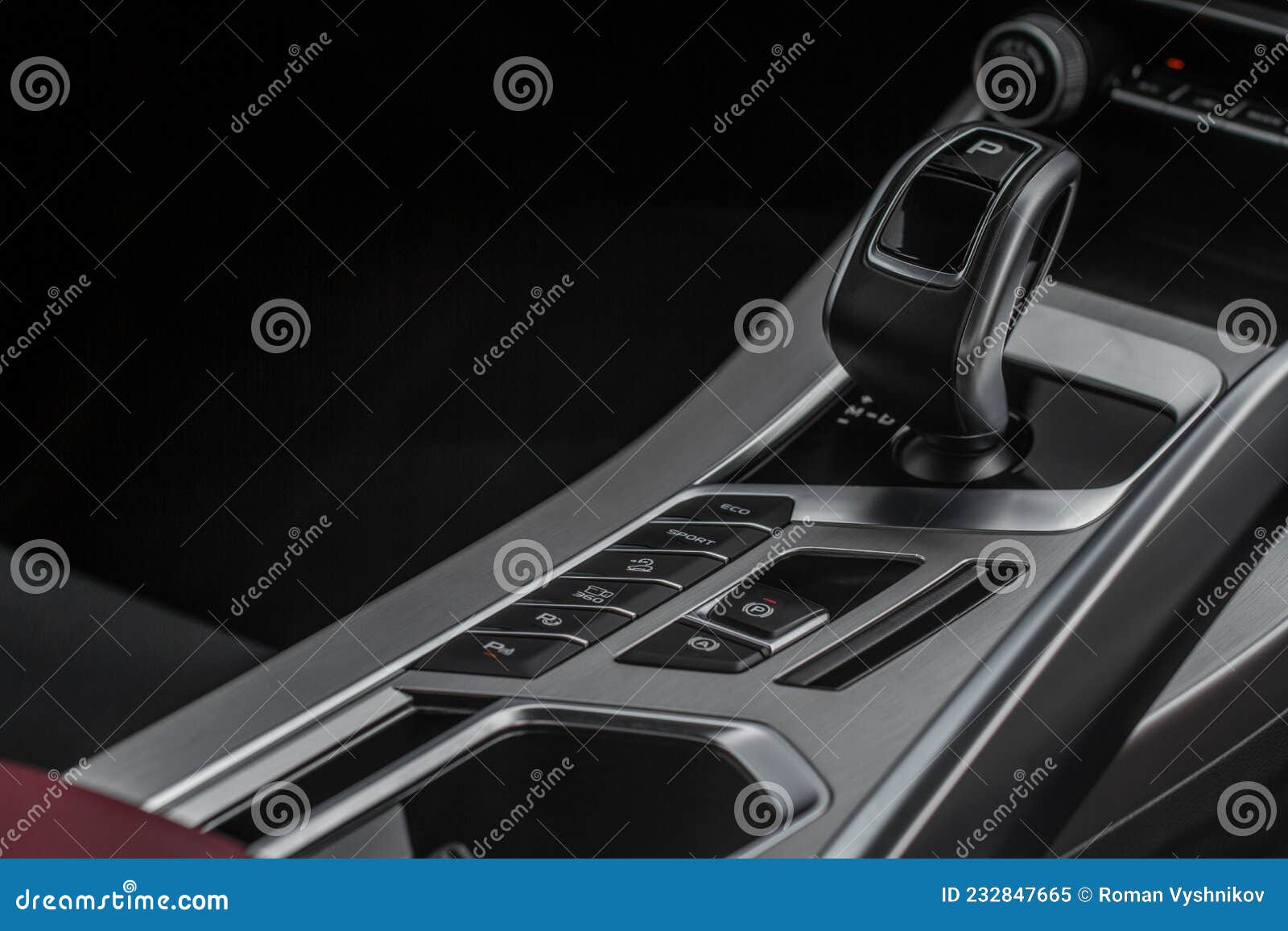 Modern Automatic Gearbox. Close Up of the Gearbox Transmission Handle ...