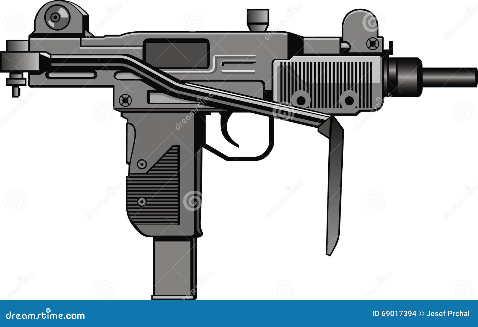 Modern Automatic Gun Vector Illustration | CartoonDealer.com #69017394