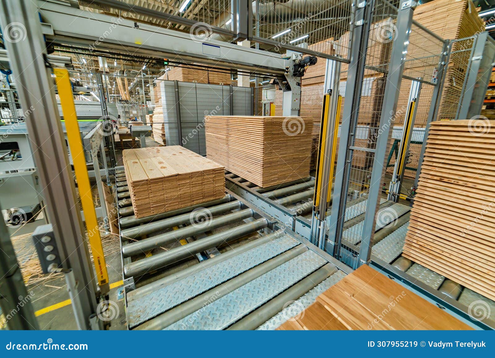 Modern Automatic Line for Processing Floorboard in the Production ...
