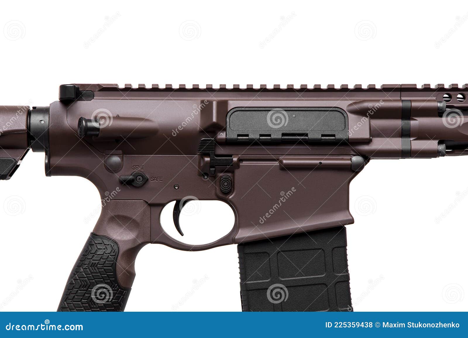 Modern Automatic Rifle Isolated on White Stock Photo - Image of ...