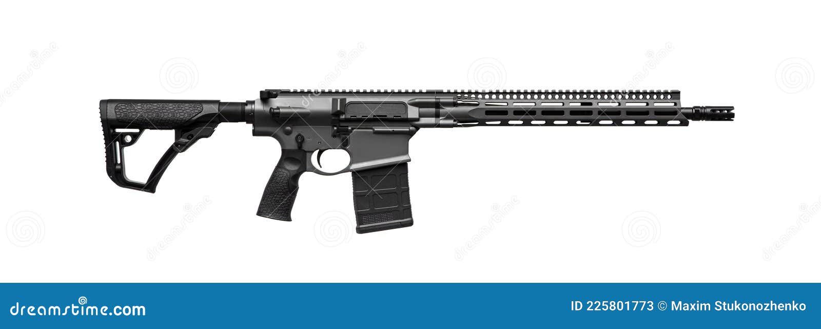 Modern Automatic Rifle Isolated on White Stock Image - Image of classic ...