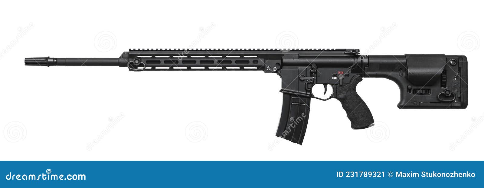 Modern Automatic Rifle Isolated on White Stock Image - Image of ...