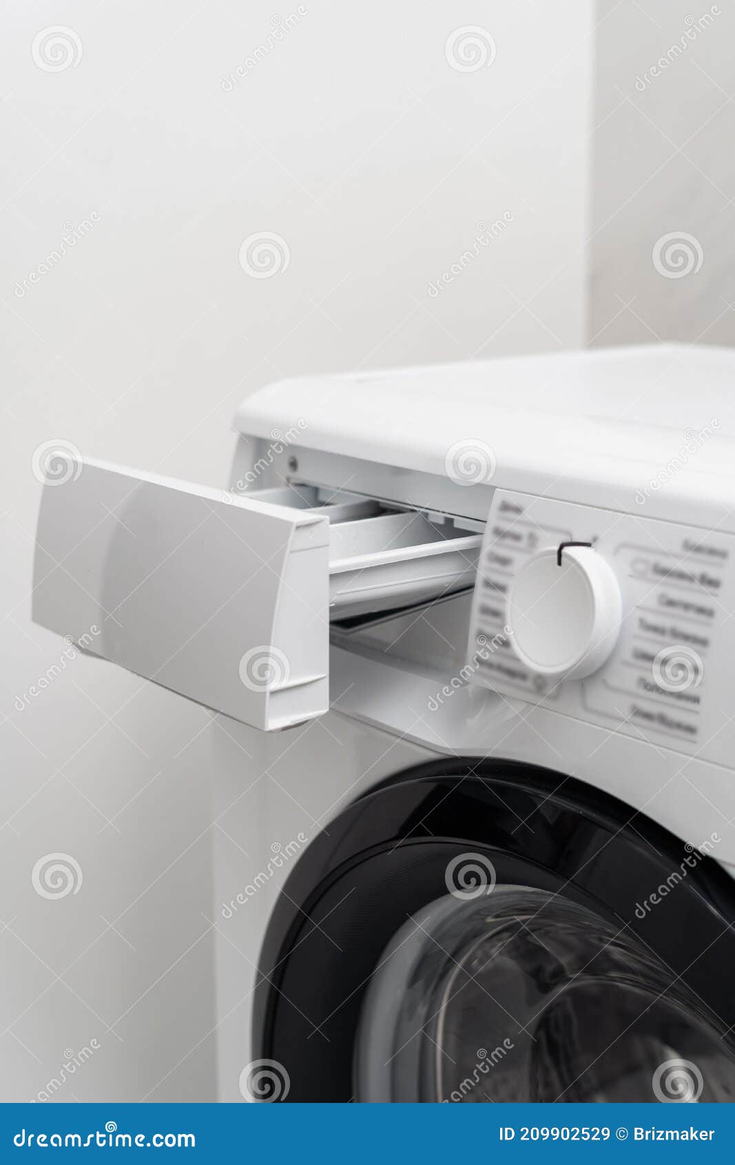 Modern and Automatic Washing Machine in Bathroom Stock Image - Image of ...