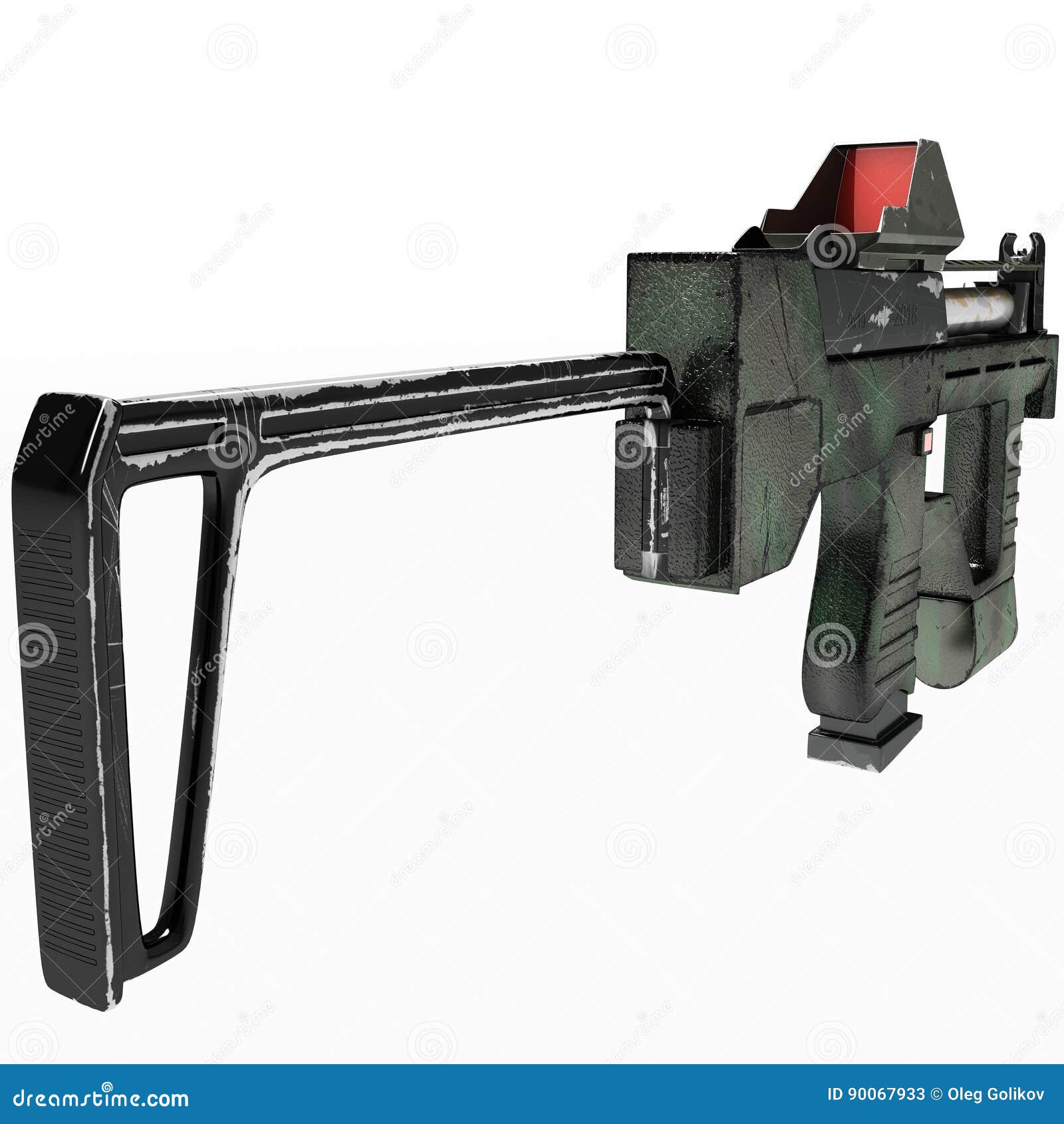 Modern Automatic Weapons Gun of a New Model. Design Concept. 3D ...