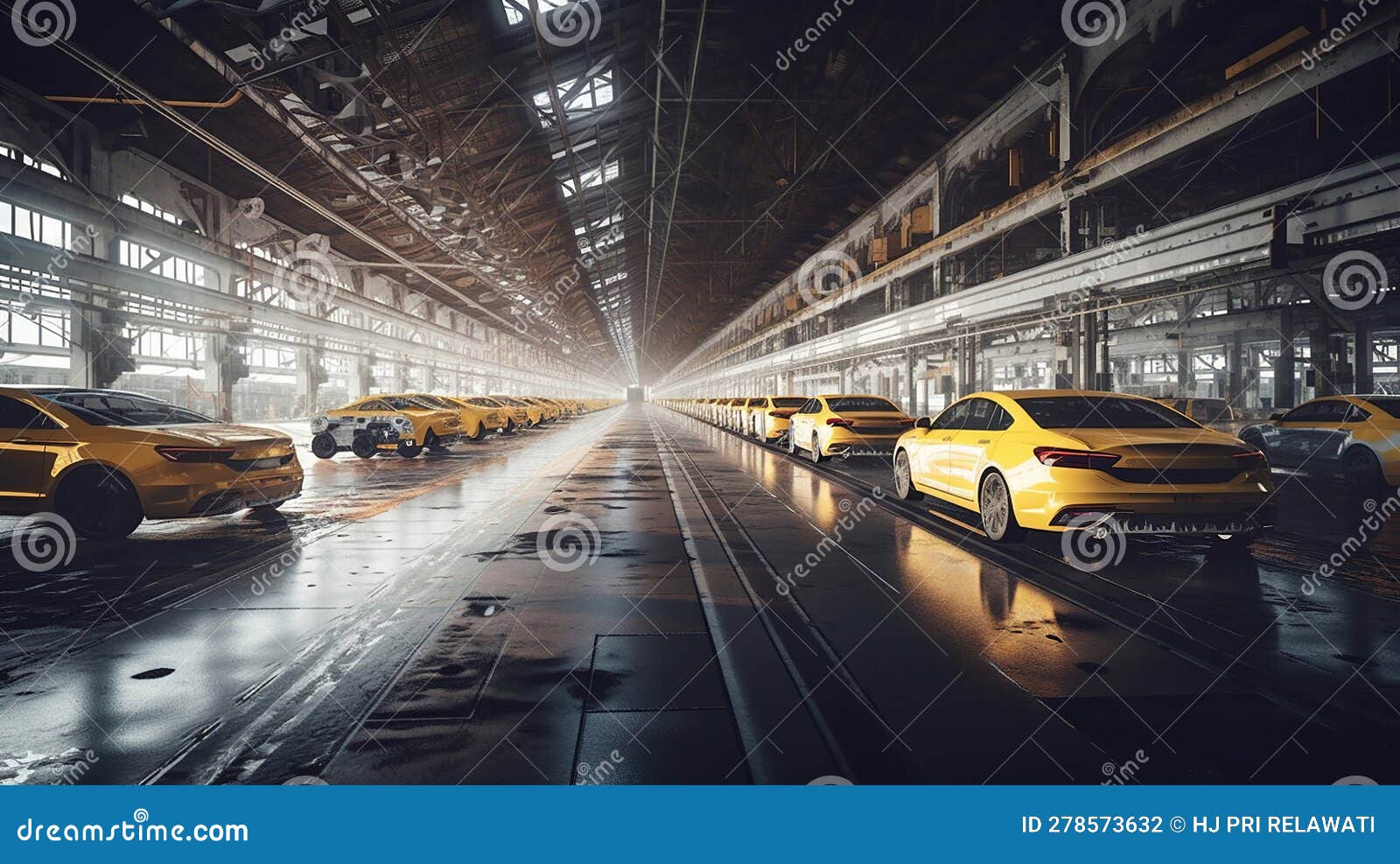 Modern Automatized Car Production in a Factory. Generative Ai Stock ...
