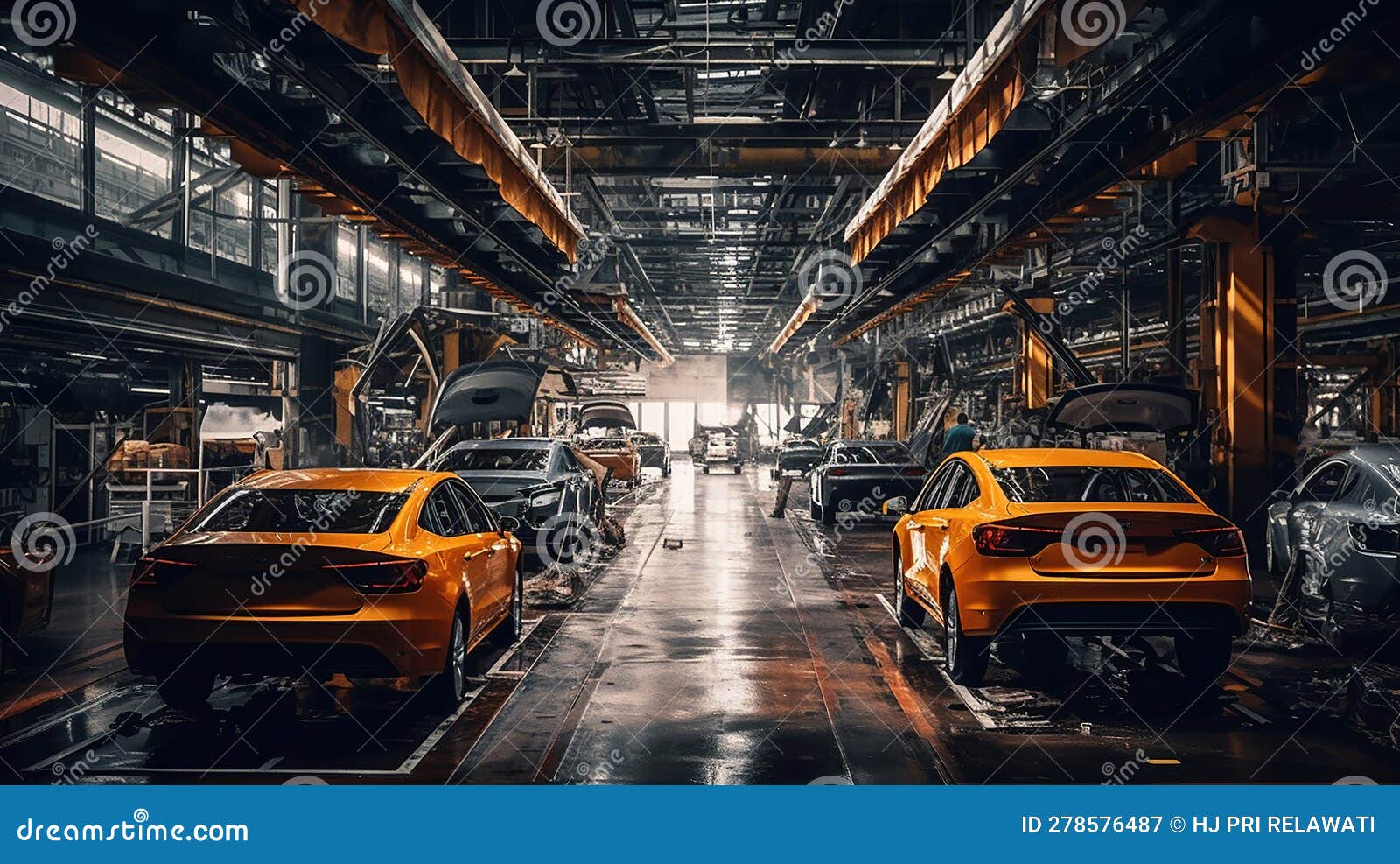 Modern Automatized Car Production in a Factory. Generative Ai Stock ...