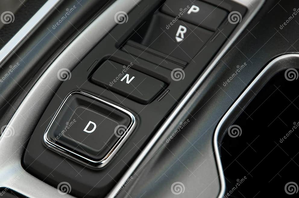 Modern Automobile Automatic Transmission Shifter with Push Buttons ...