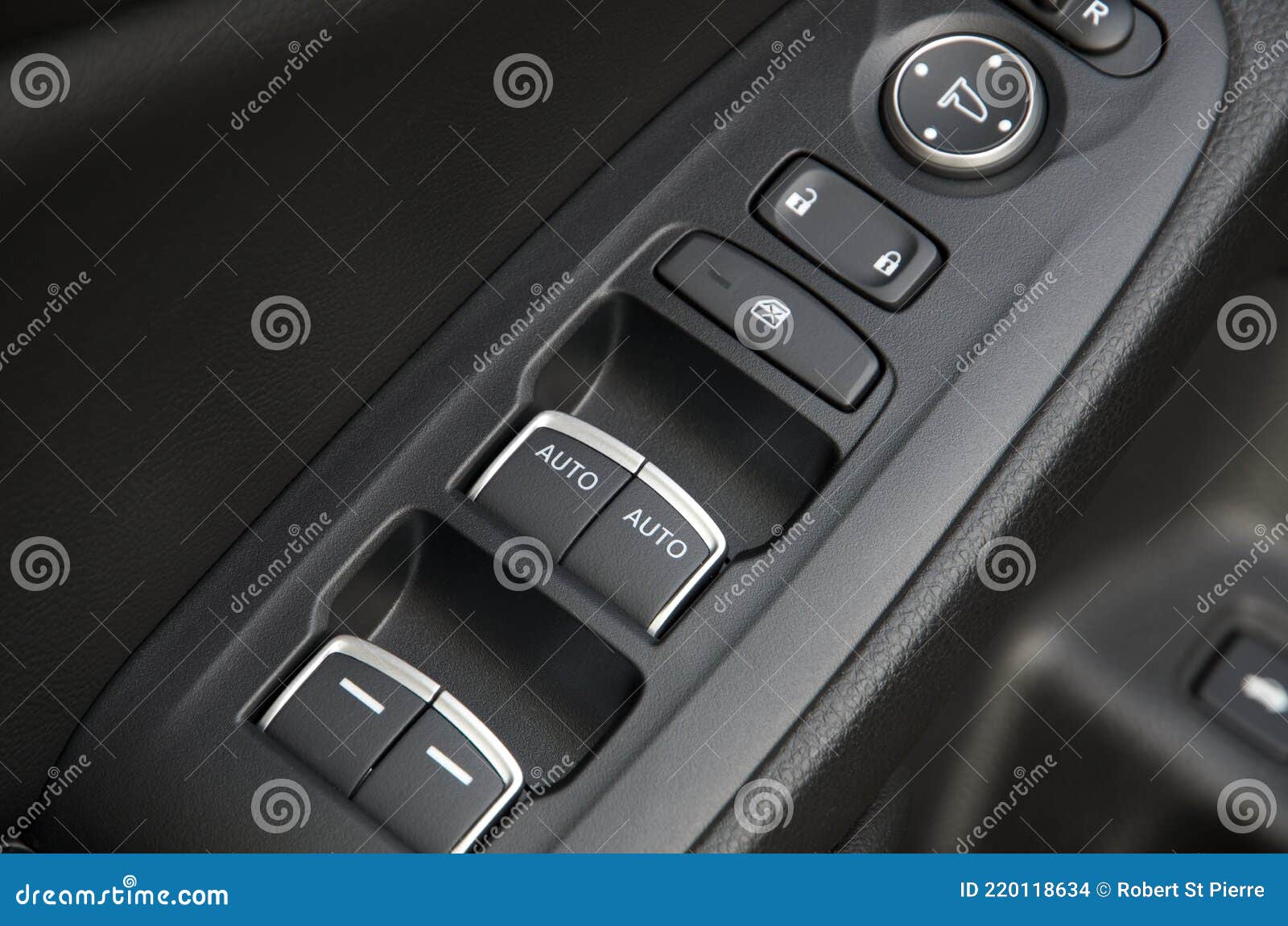 Modern Automobile Electric Windows and Mirrors Control Buttons Stock ...