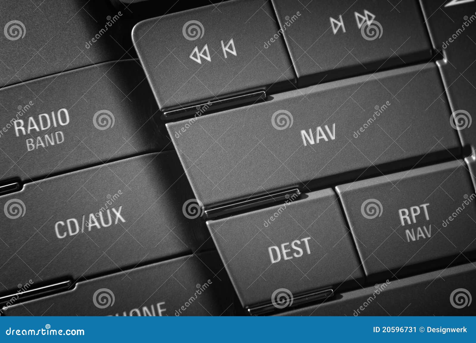 Modern Automotive Dashboard with Control Buttons Stock Image - Image of ...