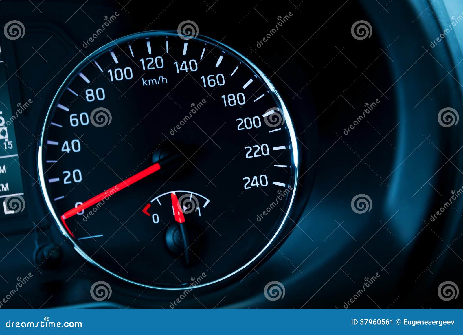 Modern Automotive Speedometer on Black Stock Image - Image of speed ...
