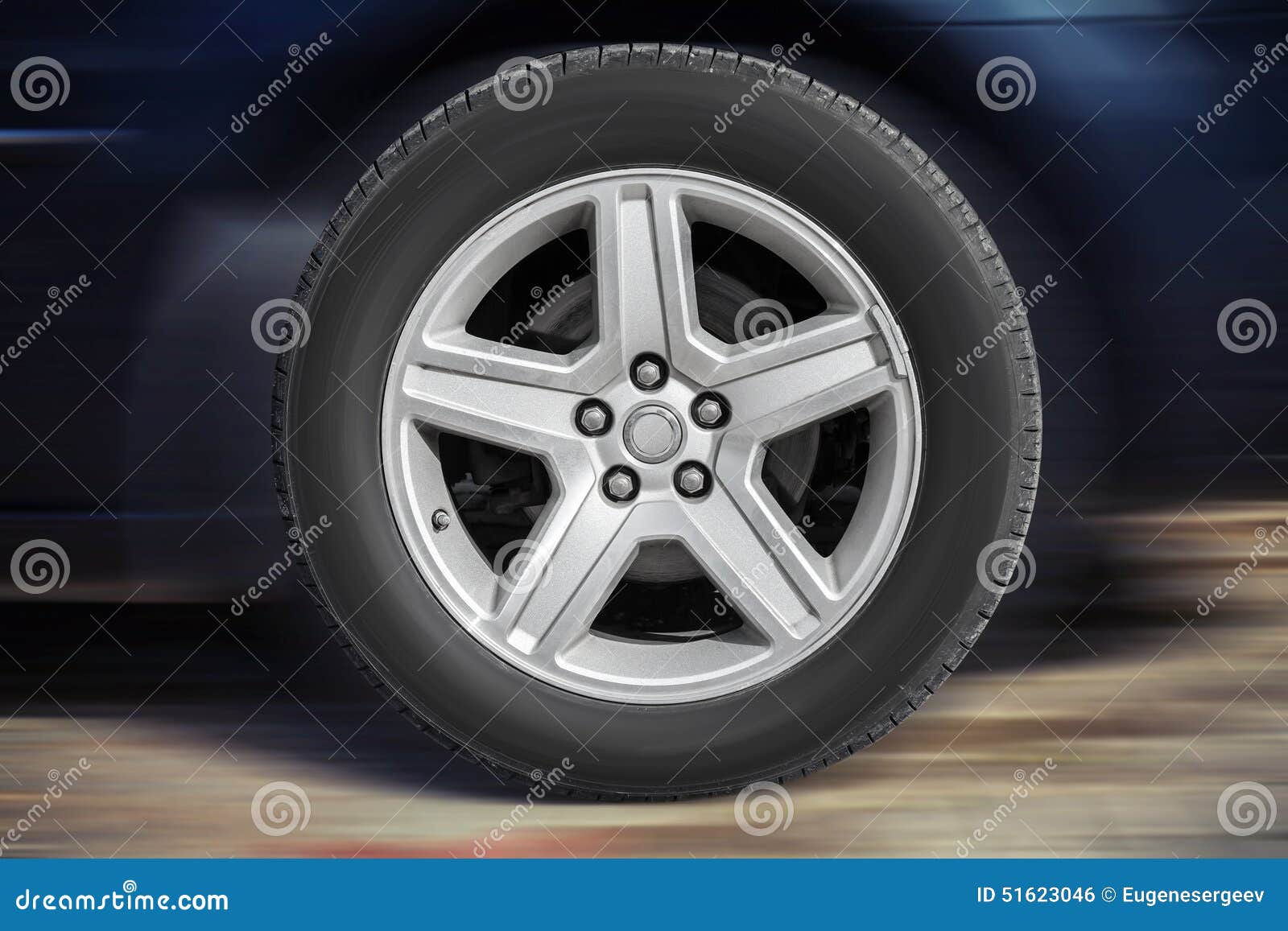 Modern Automotive Wheel on Light Alloy Disc Stock Photo - Image of ...