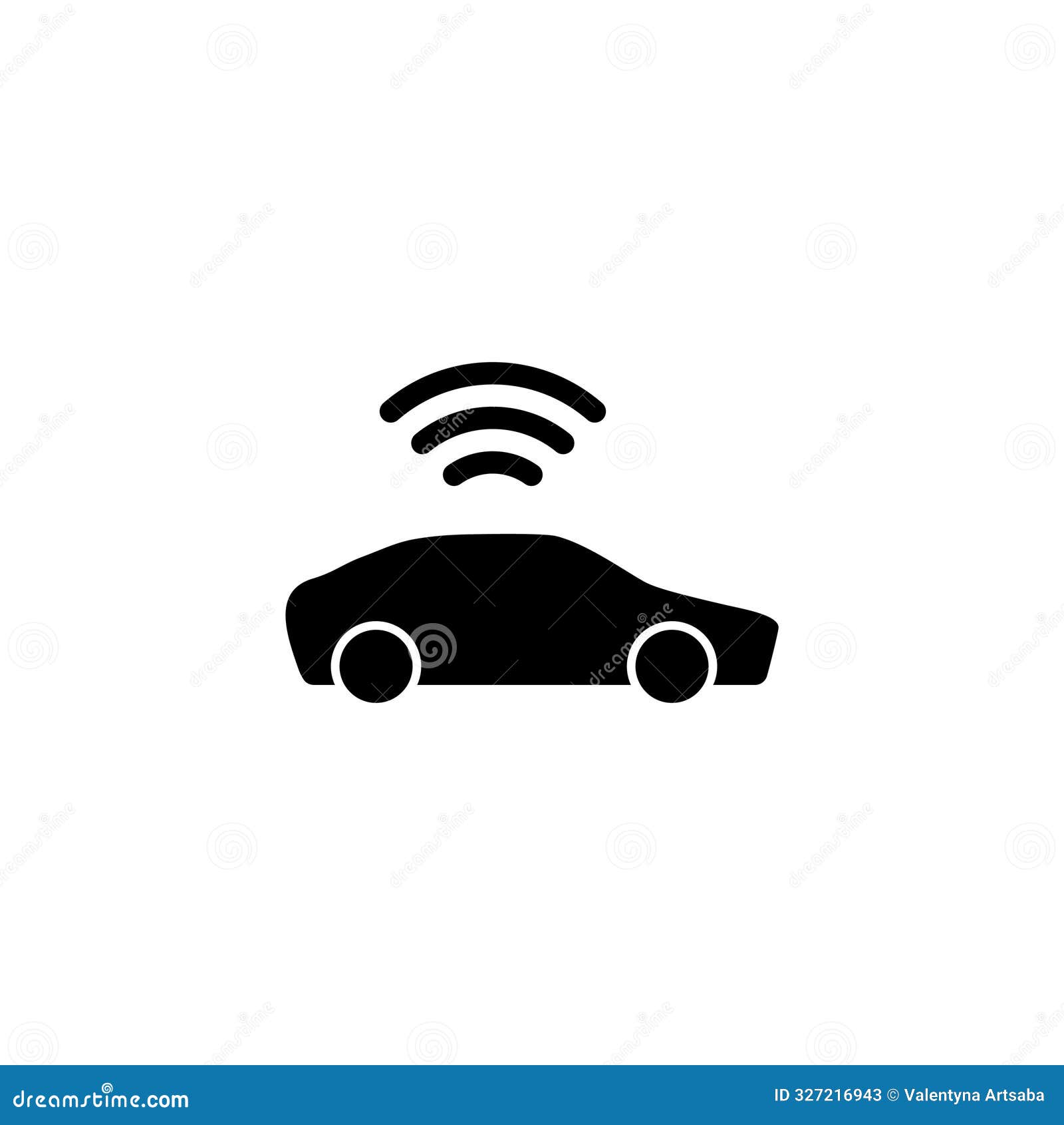 Modern Autonomous Car Icon with Wireless Signals Stock Vector ...