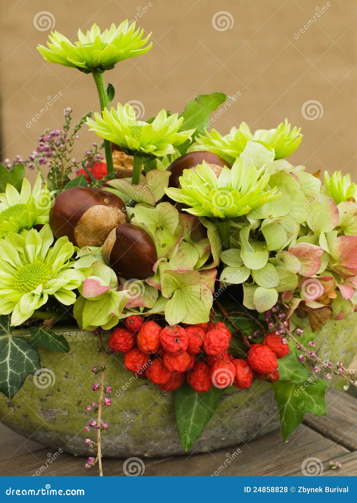 Modern Autumnal Flower Arrangement Stock Photo - Image of design ...