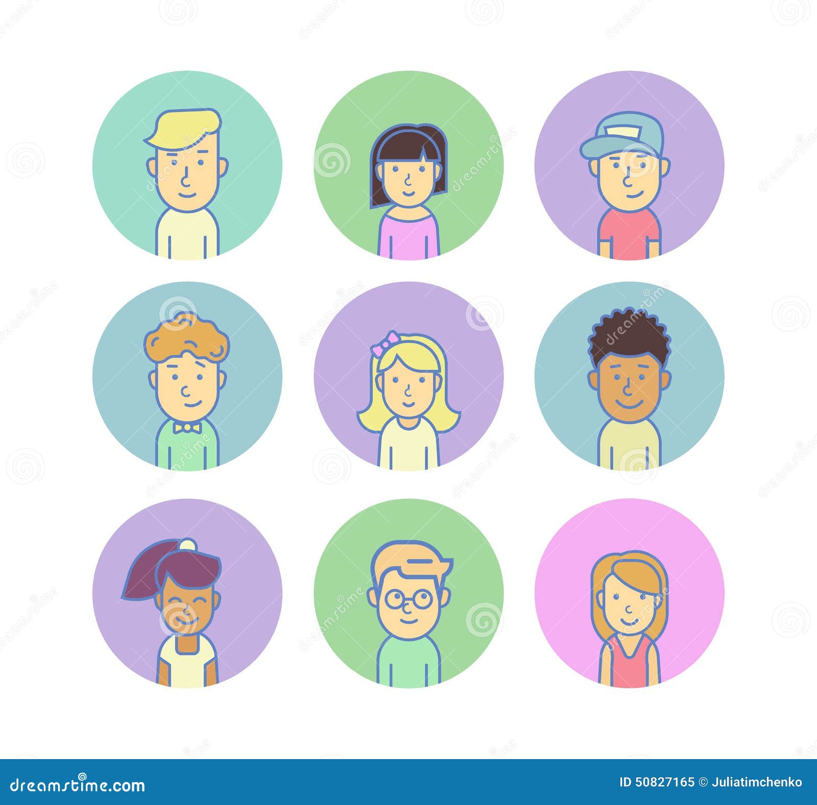 Modern avatars stock vector. Illustration of cute, head - 50827165