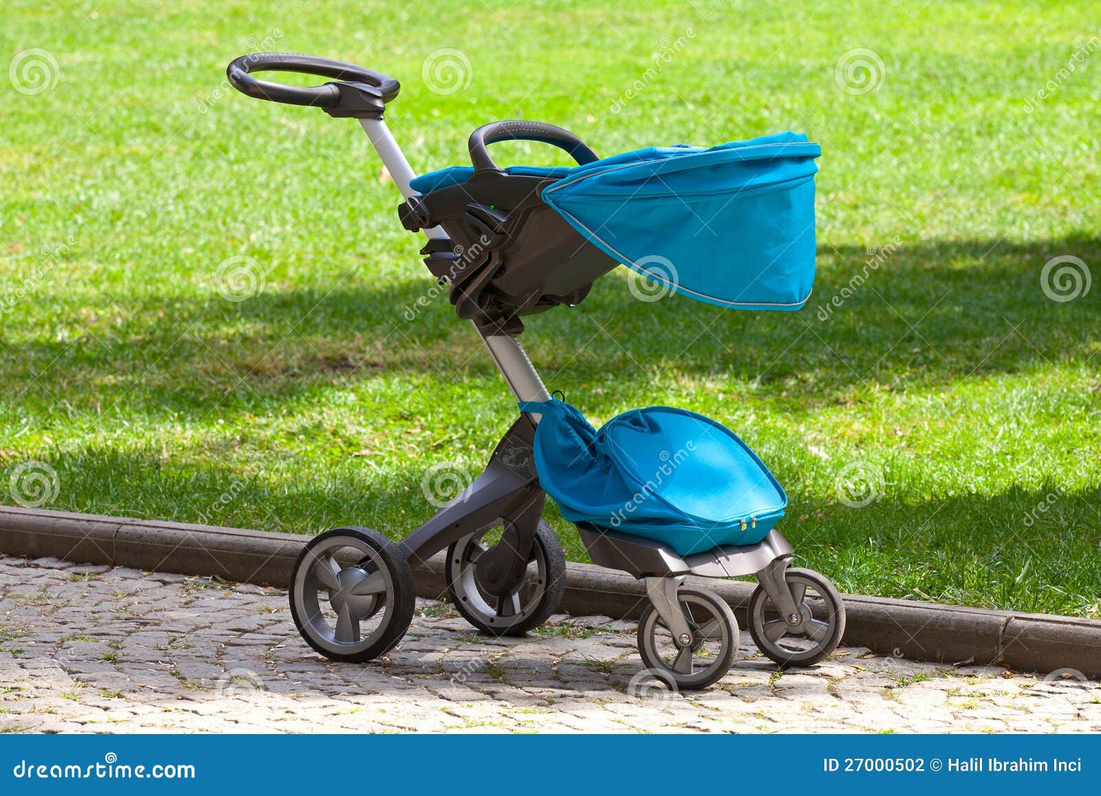 Modern baby stroller stock photo. Image of blue, comfort - 27000502