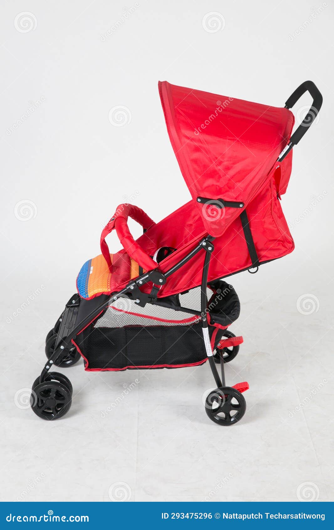 Modern Baby Stroller on White Background Stock Photo - Image of ...