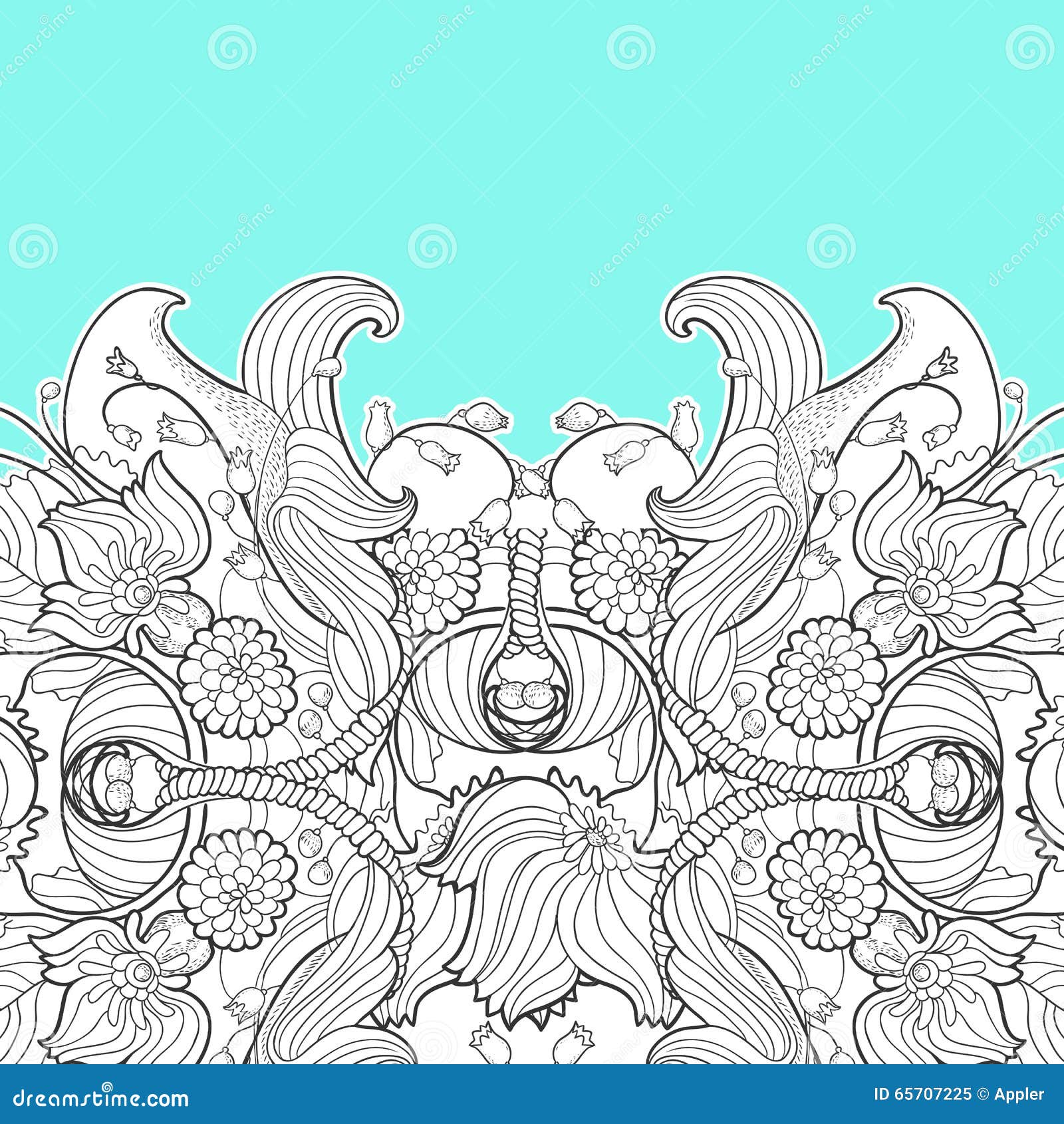 Modern Backdrop with Floral Border Stock Vector - Illustration of ...