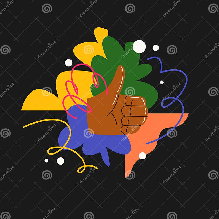 A Modern Background with Abstract Elements, Dynamic Shapes and a Hand ...