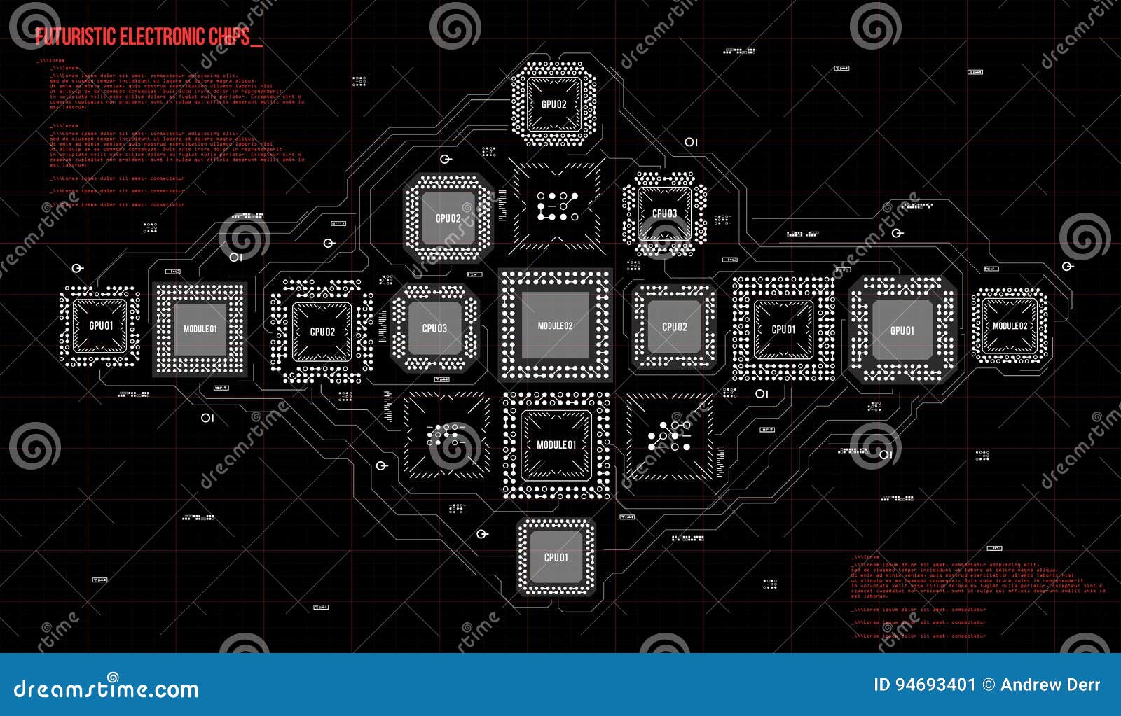 Modern Background with Futuristic User Interface. Electronic Computer ...