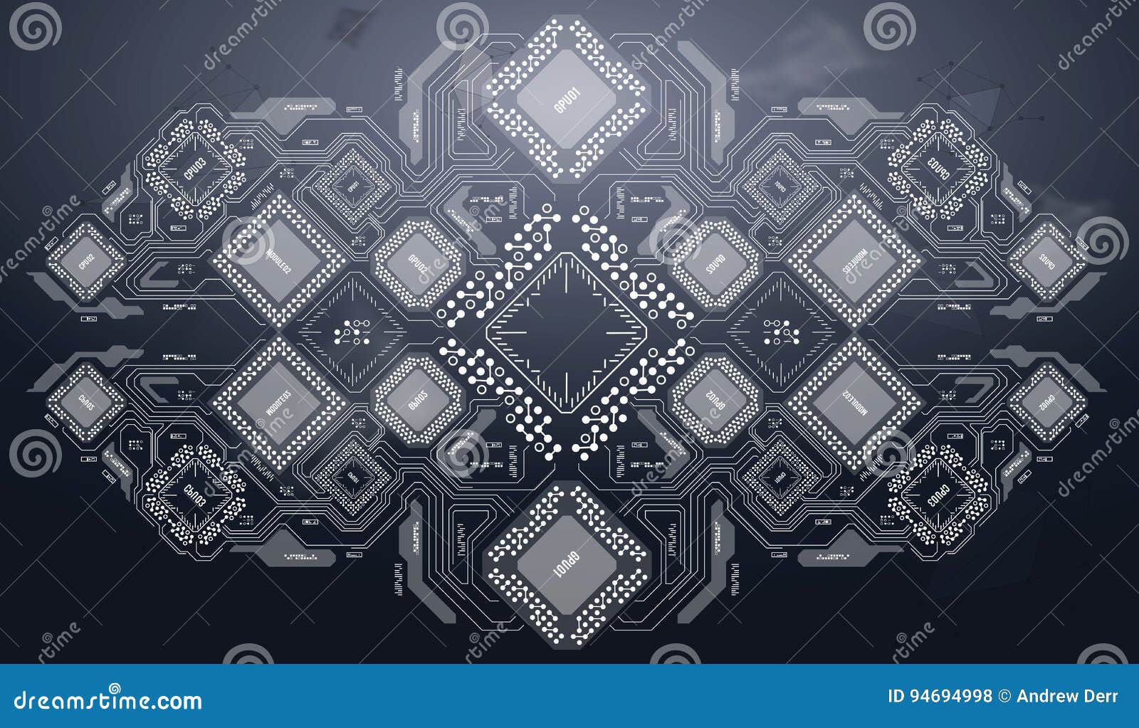 Modern Background with Futuristic User Interface. Electronic Computer ...