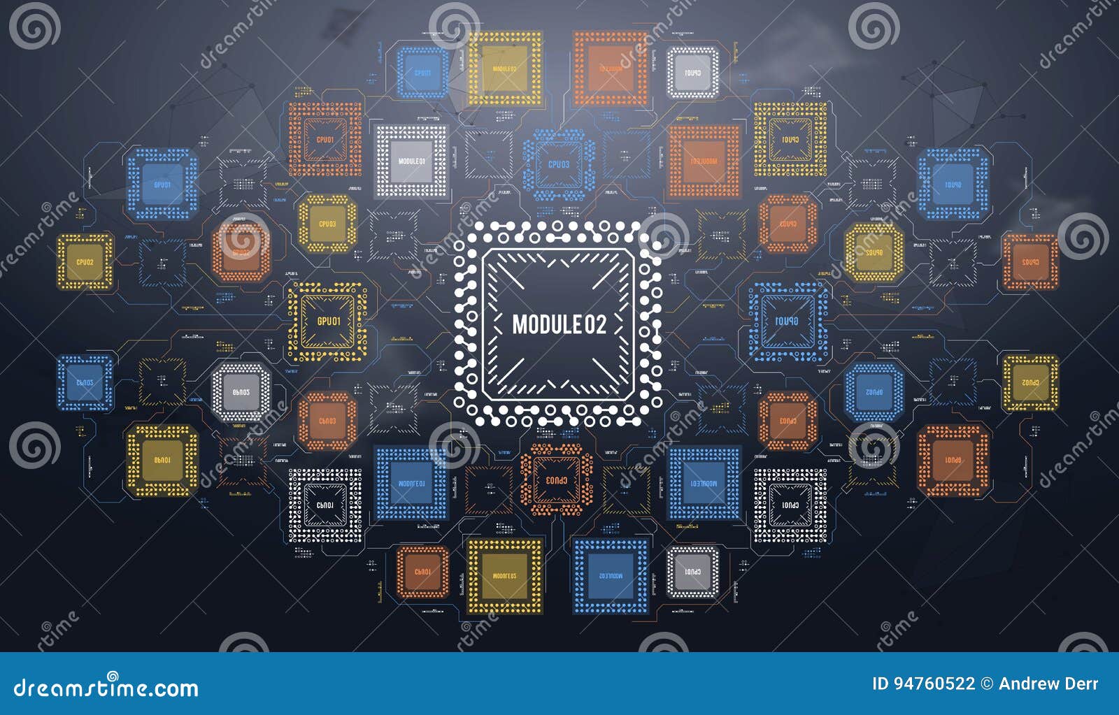 Modern Background with Futuristic User Interface. Electronic Computer ...
