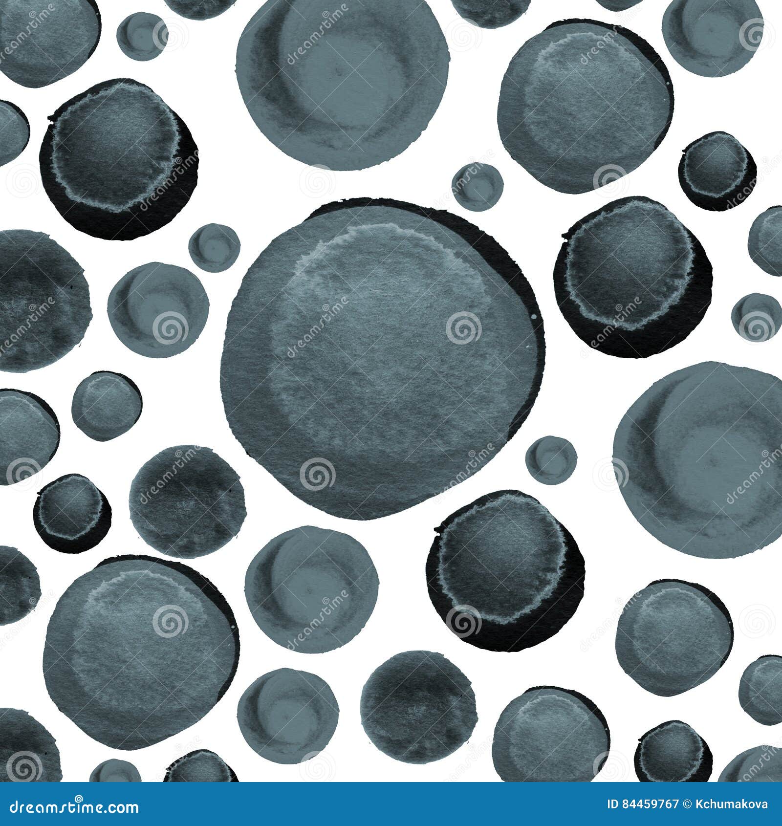 Modern Background of Grey and Black Bubbles Painted in Watercolor ...