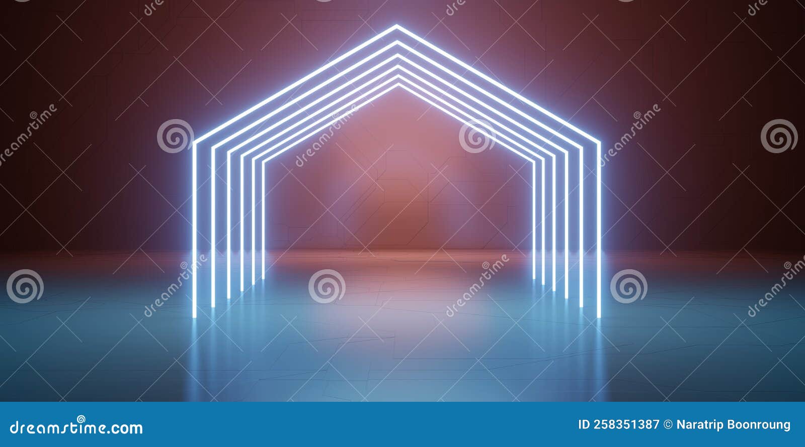 Modern Background Laser Light Neon Light Platform Tech Style 3d ...