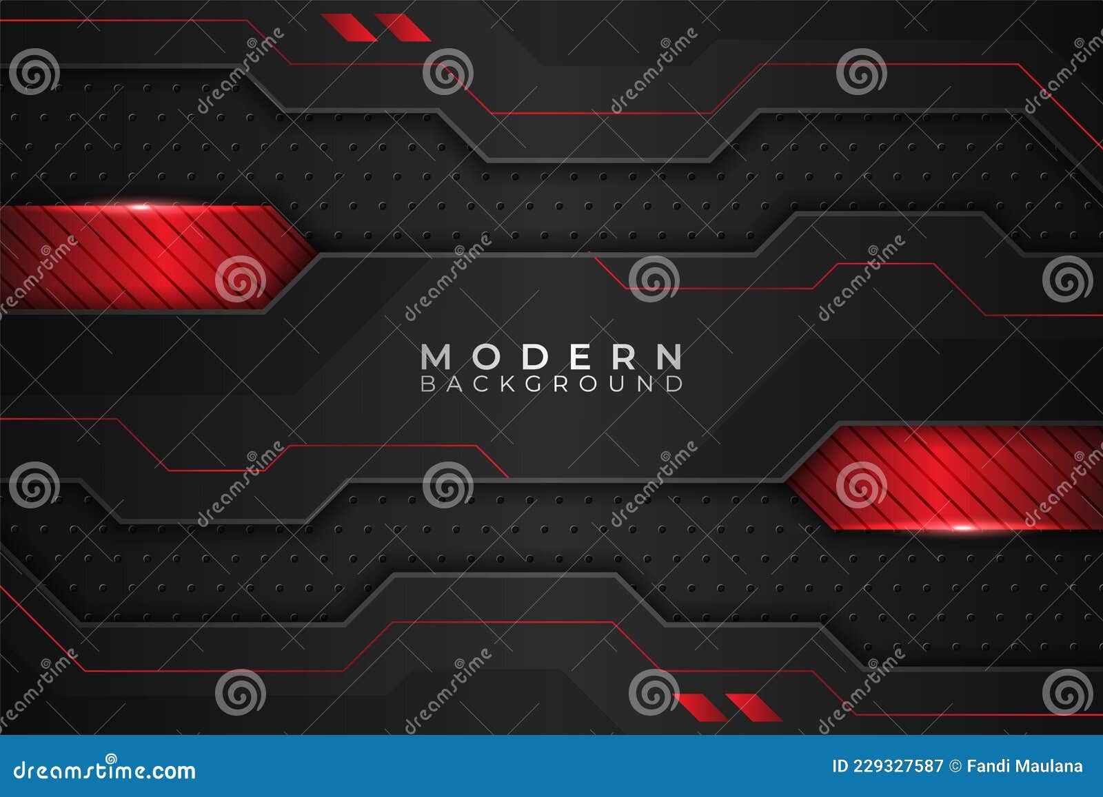 Modern Background Realistic Metallic Technology Glowing Red and Dark ...