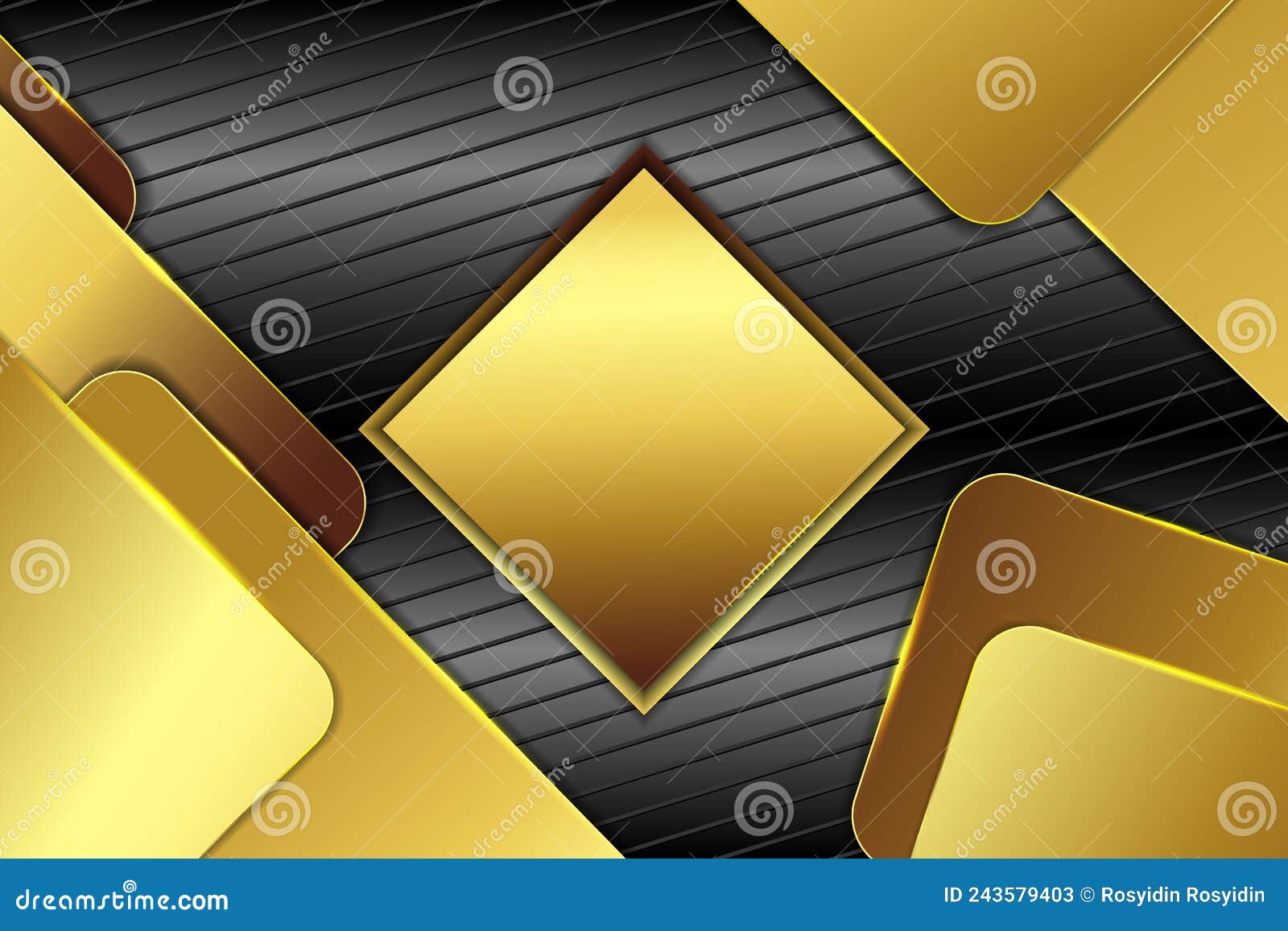 Modern Background Rectangle Shape with Gold and Black Color Stock ...