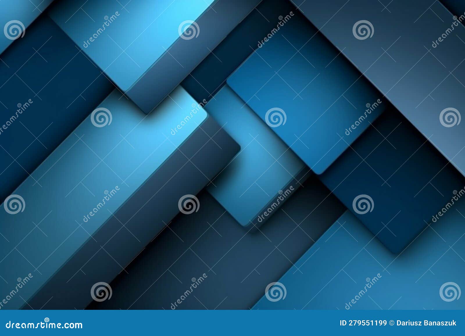 Modern Background with Rectangular Solids in Blue Colors, Generative Ai ...