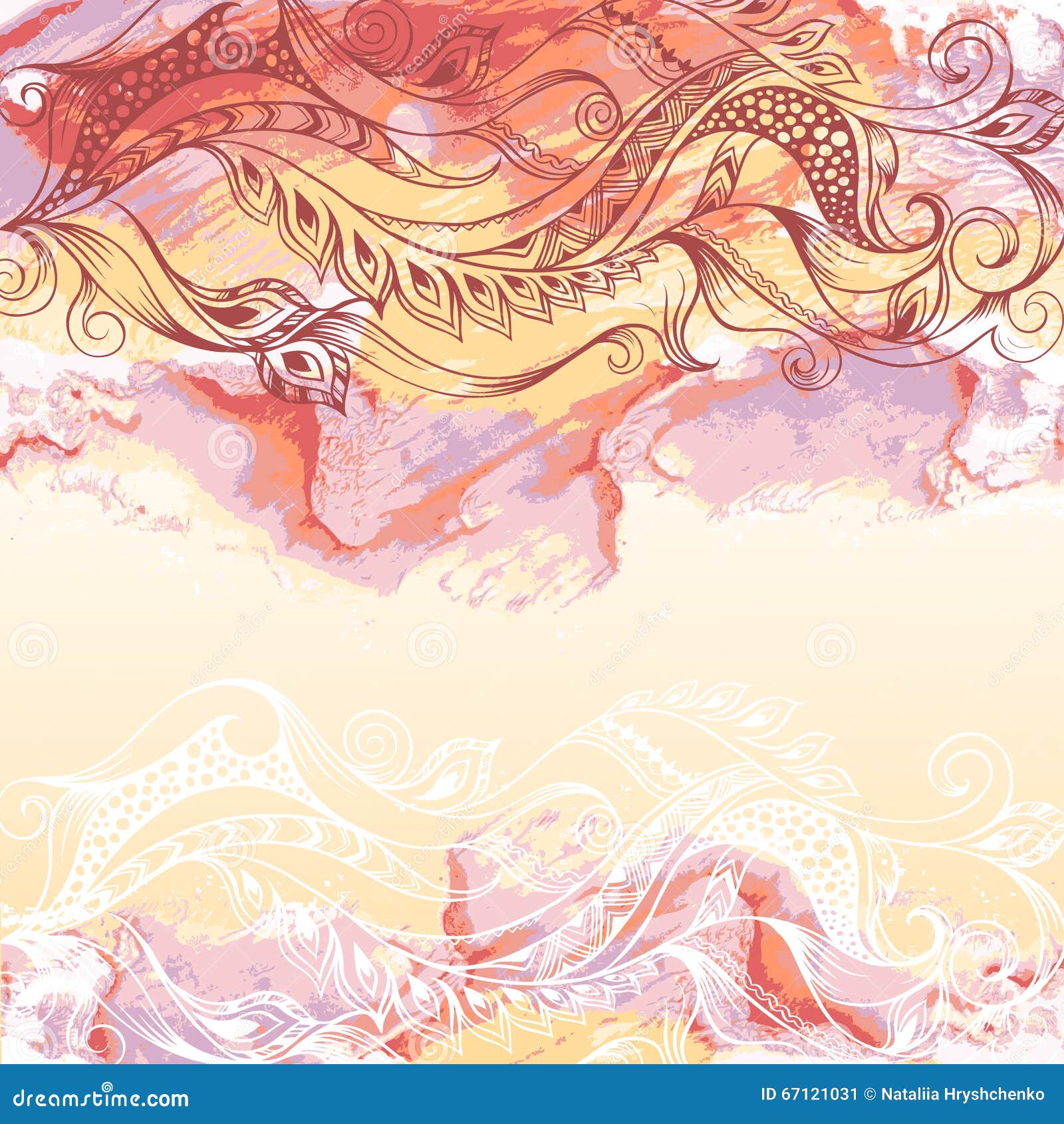 Modern Background with Sketch of Ornate Stock Vector - Illustration of ...