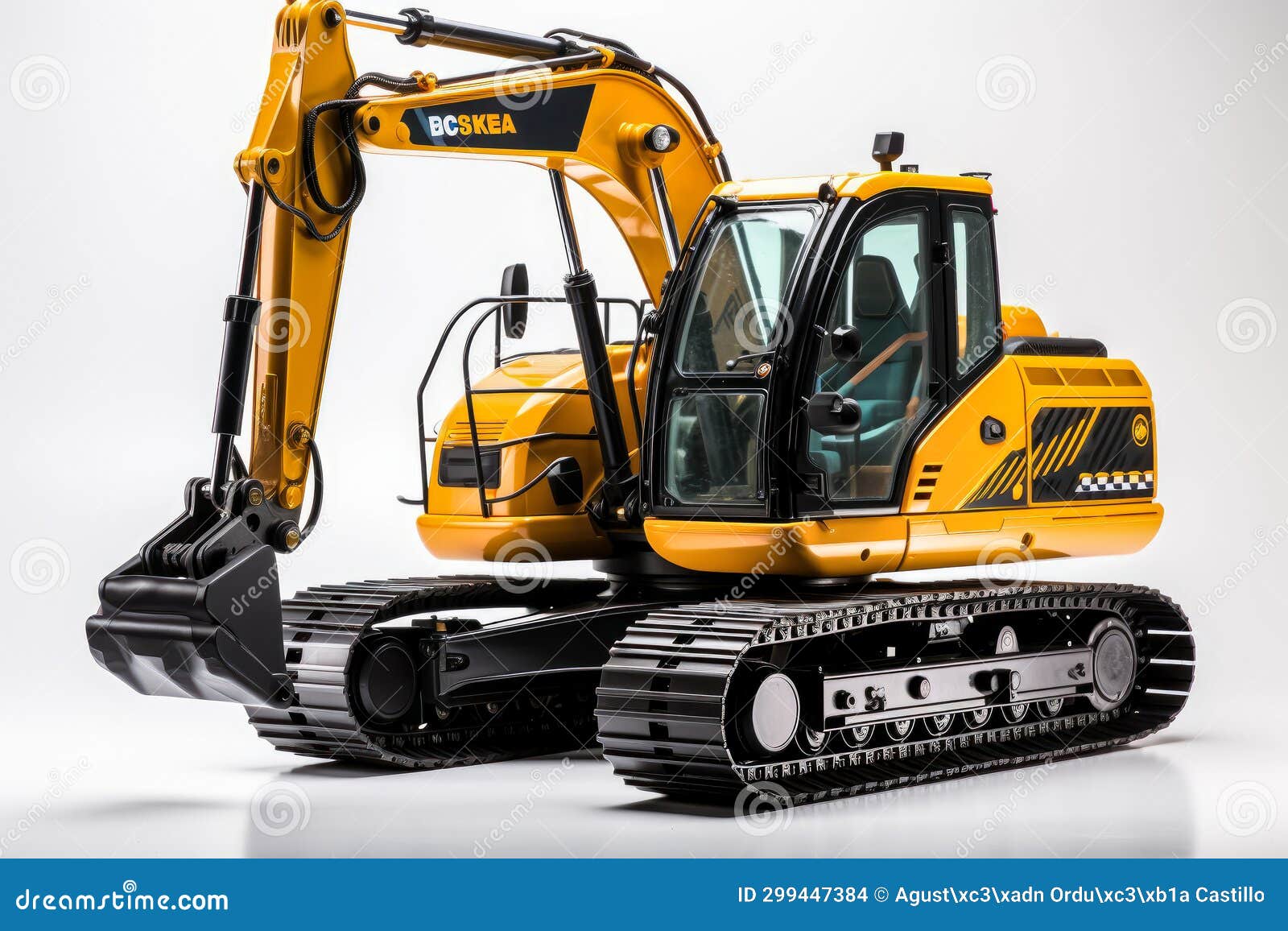 Modern Backhoe Machine on a White Background. Stock Photo - Image of ...